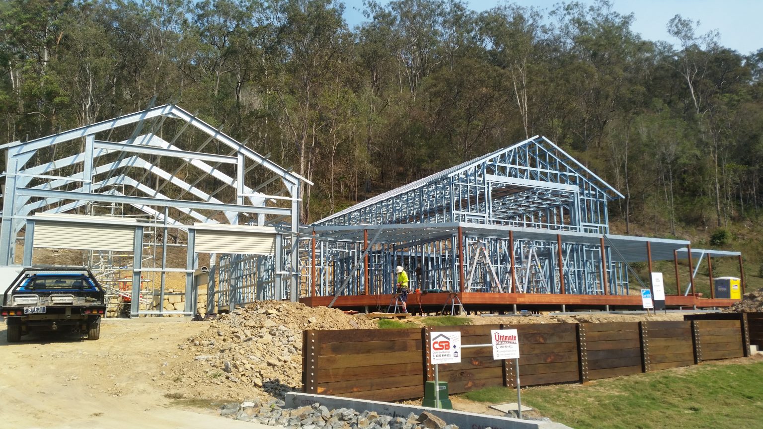 House & Portal Frame shed Combination - Ultimate Steel Framing | Gold ...